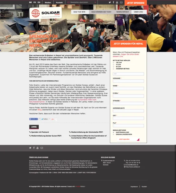 Solidar Suisse setzt auf Kampatools | Kampaweb GmbH
